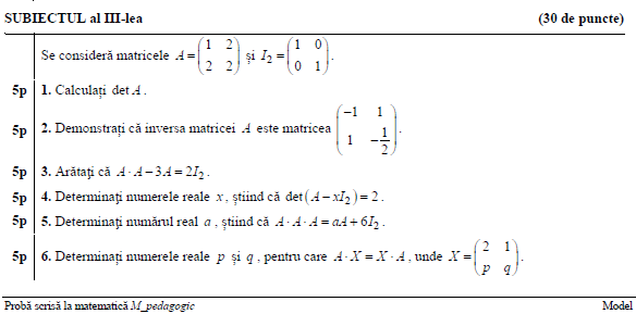 Variante BAC 2017 Matematica Pedagogic M3 – #JitaruIonelBLOG -pregatire ...